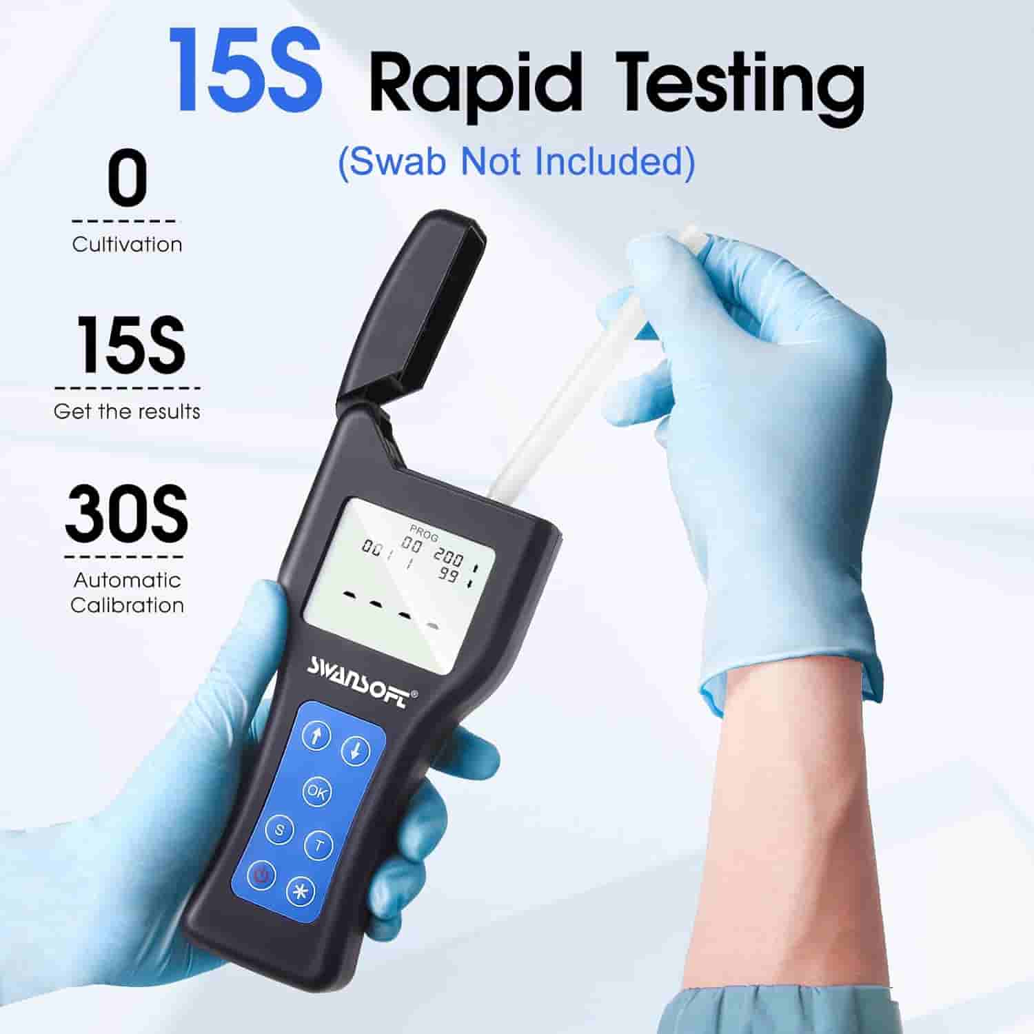 Portable ATP Fluorescence Detector, Handheld Surface Cleanliness Teste ...